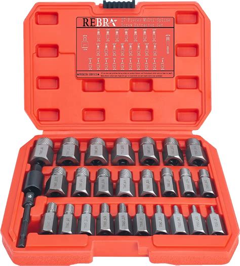 25pcs Screw Extractor Set Hex Head Multi Spline Easy Out Bolt