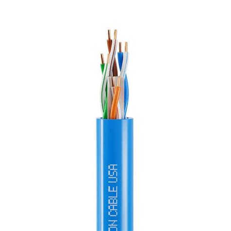 Syston Cable Technology 250 Ft Blue 23 4 Solid Copper Cat6e Cmr Riser Bulk Data Cable 1258 Sb