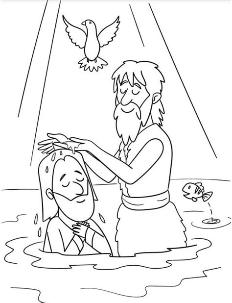 Bautismo de Jesús para colorear imprimir e dibujar ColoringOnly