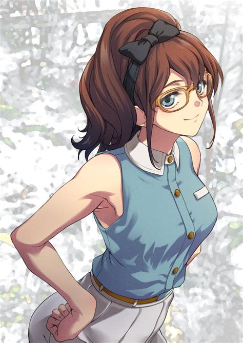 Safebooru 1girl Absurdres Bangs Belt Blue Eyes Breasts Brown Hair