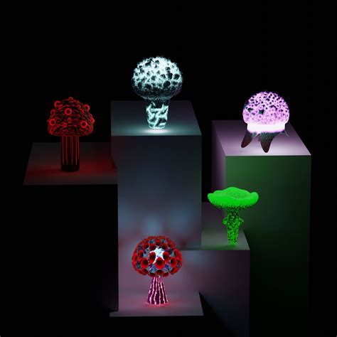 Luminous Mushrooms 3D Model By Sasha Kholostenko