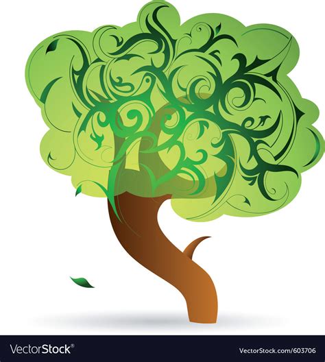 Tree Floral Royalty Free Vector Image Vectorstock