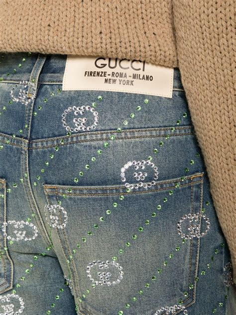 Gucci Blue Interlocking G Straight Leg Jeans Gucci