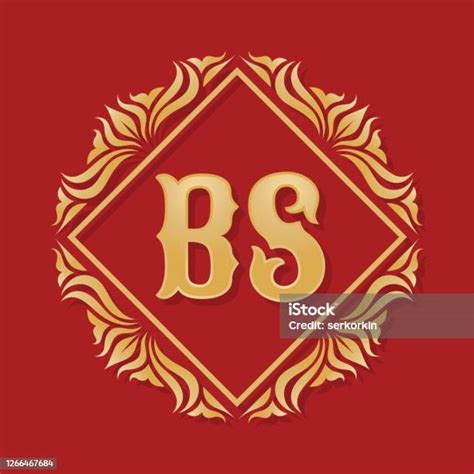 모노그램 Bs 문자 컨셉 엠블럼 템플릿 디자인 크레스트 전령 럭셔리 골든 엠블럼 이스러블 B 및 S 벡터 일러스트레이션