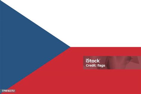 체코 공화국의 국기 플래그 아이콘입니다 표준 색상 표준 크기 사각형 플래그입니다 컴퓨터 일러스트레이션 디지털 일러스트레이션 벡터 일러스트 레이 션입니다 0명에 대한 스톡