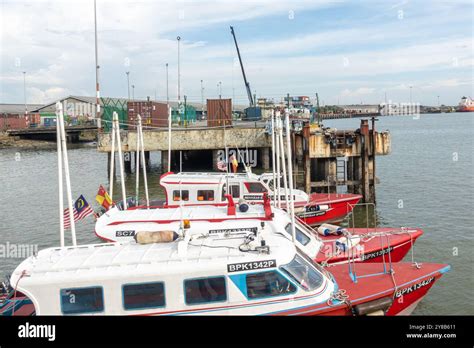 Boat Terminal Port Container Terminal Klang Malaysia Asia Stock