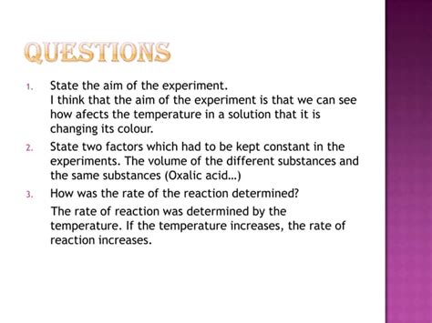Effect Temperature Reaction Rate Pptx