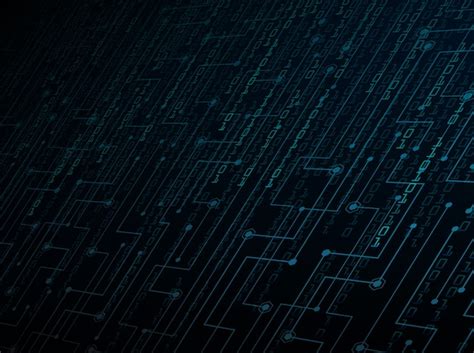Premium Vector Blue Binary Cyber Circuit Future Technology Concept