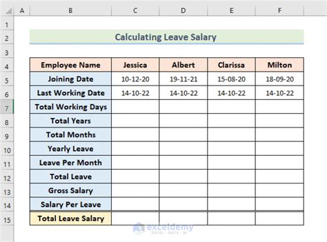 Leave Salary Calculation In Excel With Easy Steps ExcelDemy