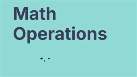 Mathematical Operations