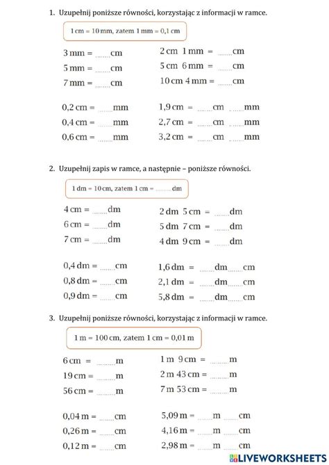 Ułamki dziesietne online worksheet for 4 You can do the exercises