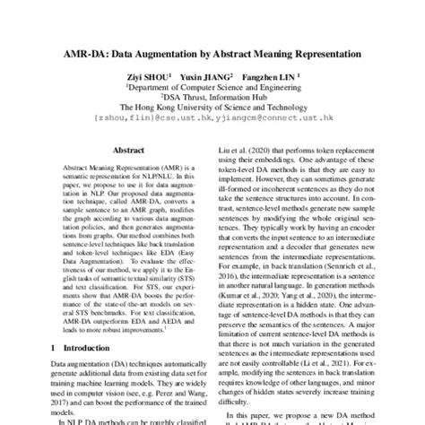 Amr Da Data Augmentation By Abstract Meaning Representation Acl