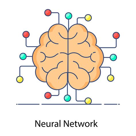 Neural Network Icon Style Brain With Network Nodes 5192365 Vector Art