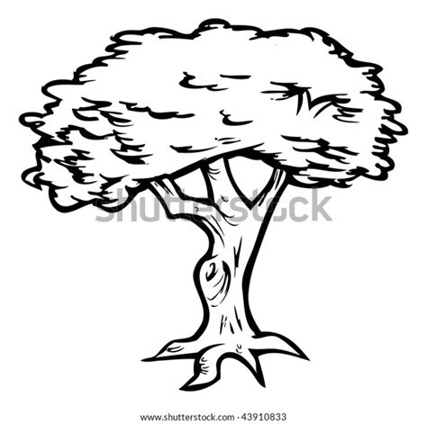 Cartoon Vector Illustration Outline Tree Stock Vector Royalty Free Shutterstock