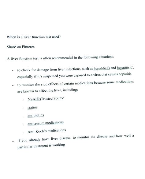 SOLUTION Liver Function Tests Purpose And Procedure Studypool