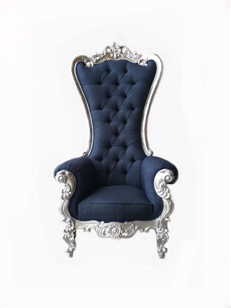 Throne Chair Metallic Chrome Putri King Queen Royal Chair