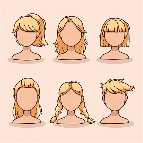 Free Vector Hand Drawn Blonde Hair Cartoon Illustration