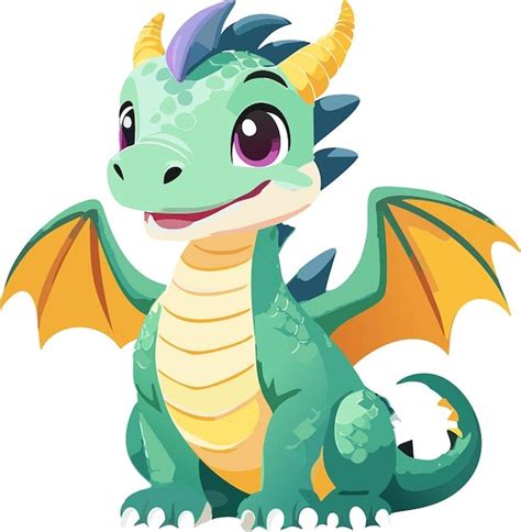 작은 드래곤 일러스트레이션 프리미엄 Ai 생성 벡터