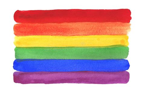 Watercolor Hand Painted Colorful Rainbow Set Vector Pride Flag