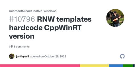 Rnw Templates Hardcode Cppwinrt Version Issue Microsoft