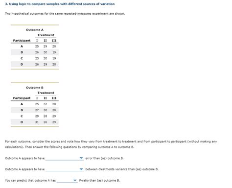 Solved 3 Using Logic To Compare Samples With Different