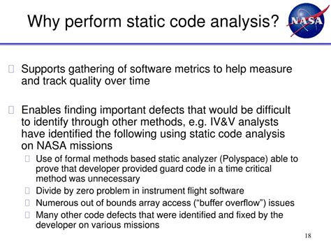 Ppt Nasa Ivandv Program Static Code Analysis Overview And Support Services Powerpoint