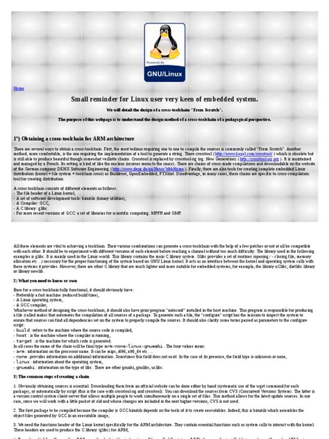 cross toolchain for arm pdf c programming language library