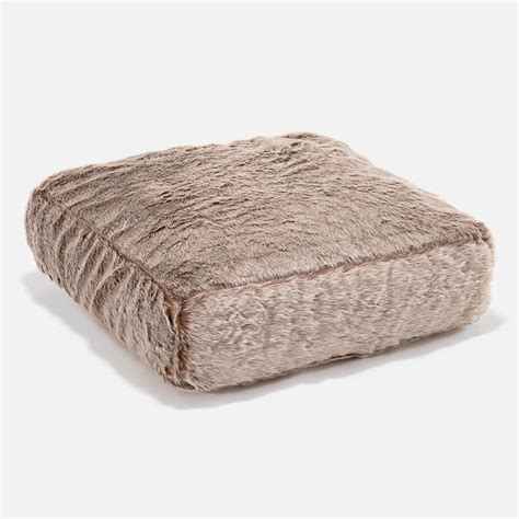 Lounge Pug Bodenkissen Sitzkissen Kaninchen Kunstfell Goldbraun