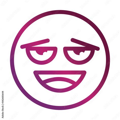 Unamused Funny Smiley Emoticon Face Expression Gradient Style Icon