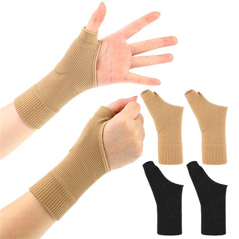 Large Black Nude Thumb Compression Arthritis Gloves With Gel Splint