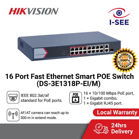 Authentic Hikvision Port DS E P EI M Port DS E P EI M Fast Ethernet Smart POE