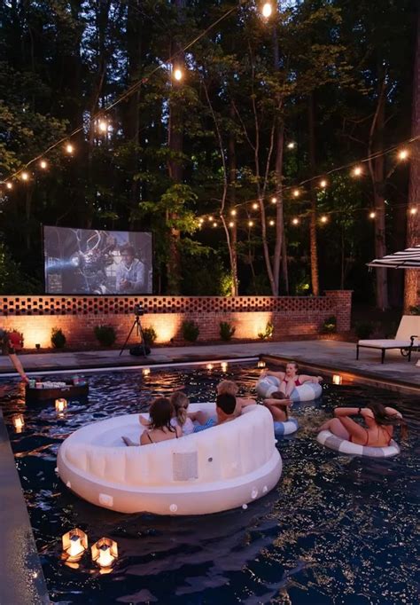 Everything You Need To Host A Movie Night Pool Party Outdoor Movie