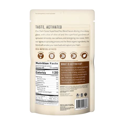 Living Intentions Activated Superfood Nut Blend Dark Cacao 4oz Terra