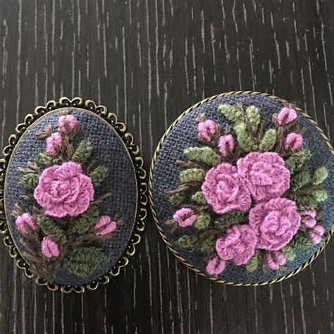 프랑스자수 자수스타그램 캐스트온스티치 장미부산다대포힐링 사진실력이 실물을 따라가지못하는 아쉬움 手芸刺繍 手芸 ソーイング