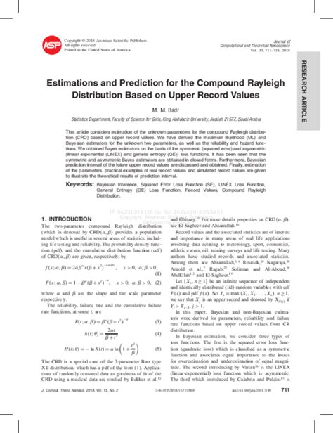 Pdf Estimations And Prediction For The Compound Rayleigh Distribution Based On Upper Record Values