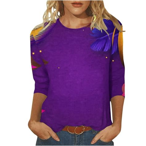 Cqonept Clearance Plus Size Carnival Tops For Women Causal Comfy Mardi