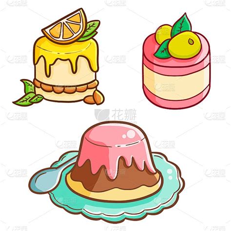 可爱的布丁集素材 花瓣网
