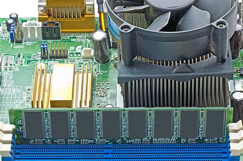 Computer Motherboard Random Access Memory Close Up Memory Working