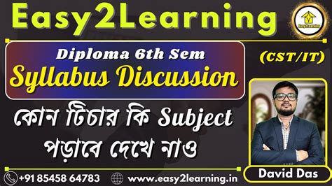 Diploma 6th Sem Cstit Details Syllabus Analysis 2025 Session By David Sir Youtube