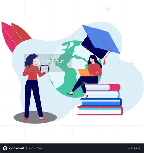 best girls learning globally illustration download in png and vector format