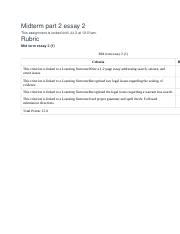 Midterm part 2 essay 2.docx - Midterm part 2 essay 2 This assignment is ...