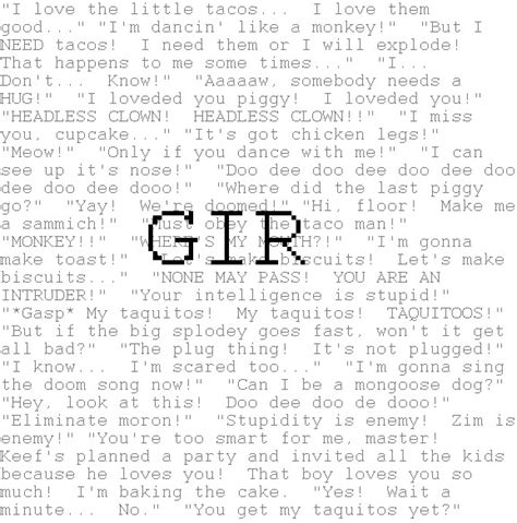 Gir Quotes By Invader Zim Fanatic On Deviantart