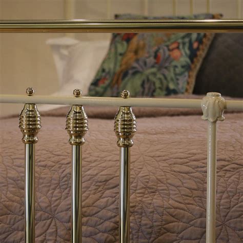 Cast Iron And Brass Bed In Cream Msk60 At 1stdibs