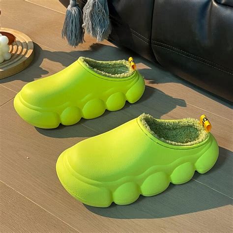 남성 여성 슬리퍼 방수 신발 레인부츠 따뜻한 미끄럼 방지 운동화 Eva 두꺼운 밑창 겨울 야외 패션 Aliexpress