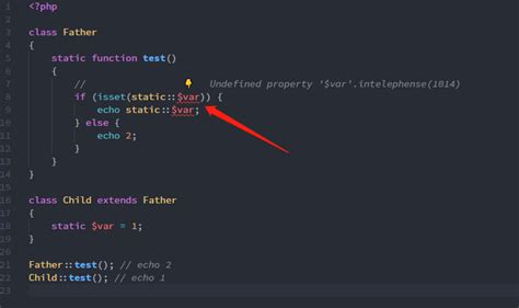 Staticproperty Undefined Property Varintelephense1014