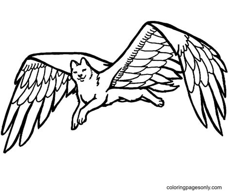 Wolf With Wings Coloring Pages To Print Free Printable Coloring Pages