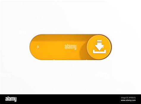 Yellow Toggle Switch Slider With Download Icon On A White Background