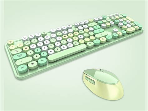 Retro Keyboard And Mouse Combo Green Thechive University