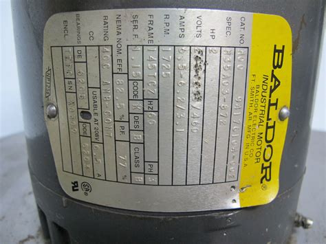 Baldor Blower Fan Motor Assembly 2hp 1725 Rpm 145tcz Frame 3phase