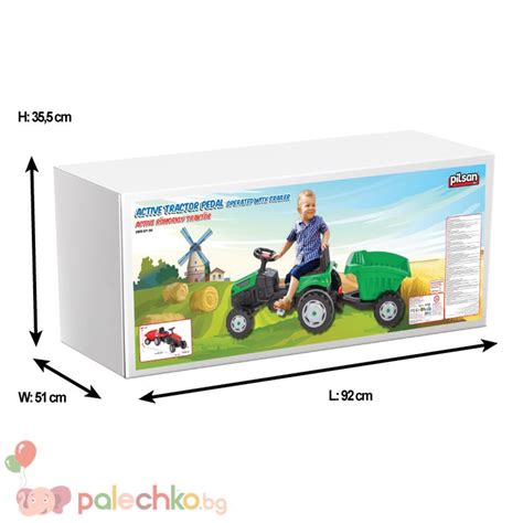 Детски трактор с ремарке Pilsan Active 07316 - Палечко.БГ - Детски играчки